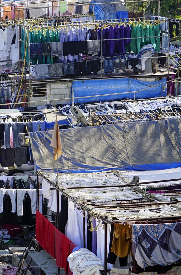 Dhobi Ghat Laundry. the World S Largest Open Laundry in Mumbai, India. Editorial Image - Image ...