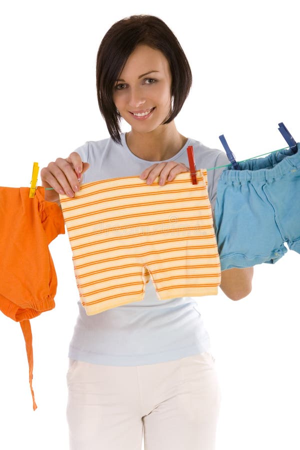 Laundry drying stock image. Image of housekeeper, female - 4494973
