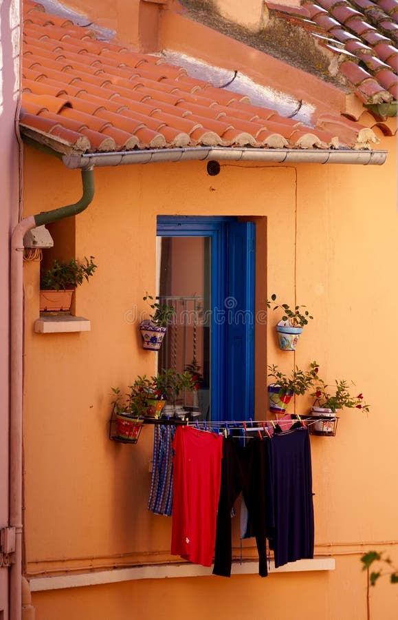 Laundry Drying in Front of a Nice Window Stock Photo - Image of ...