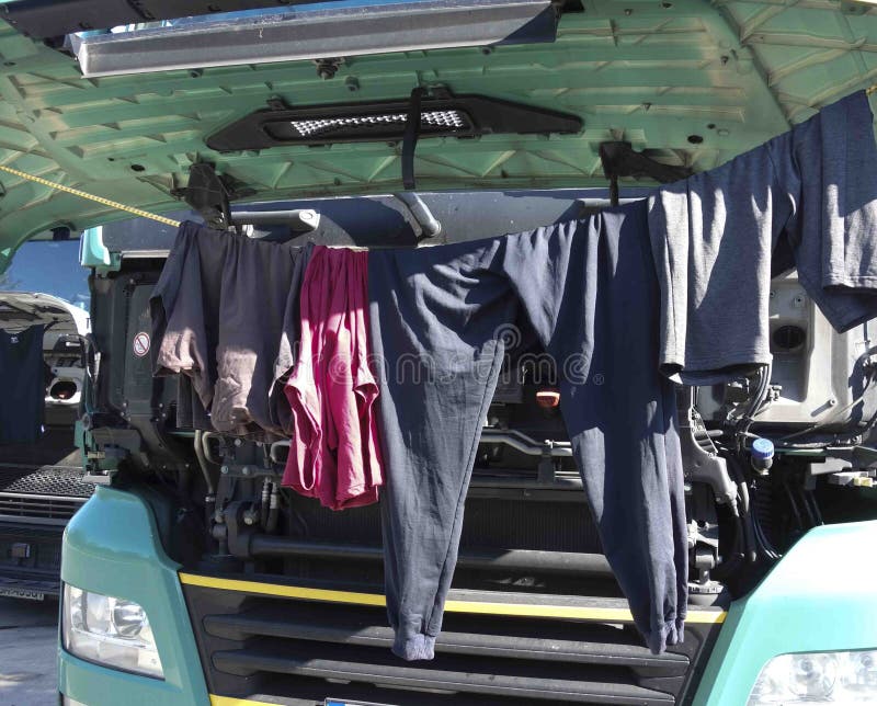 Laundry Drying Outside on a Clothesline Stock Photo - Image of health ...