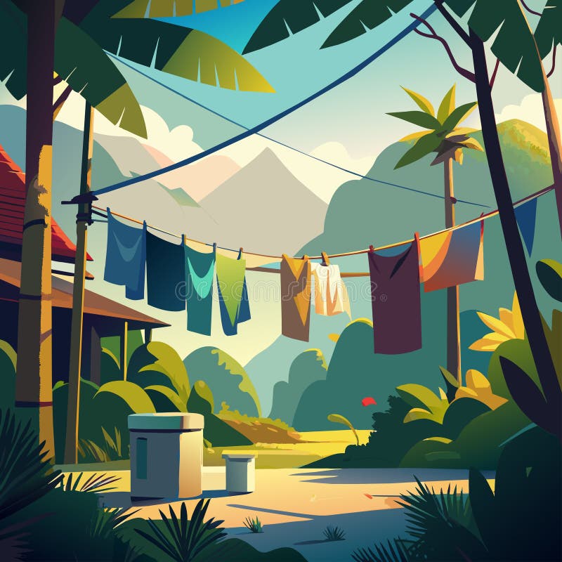 Laundry Drying on Ropes, Atmosphere of Cleanliness, Nature in the ...