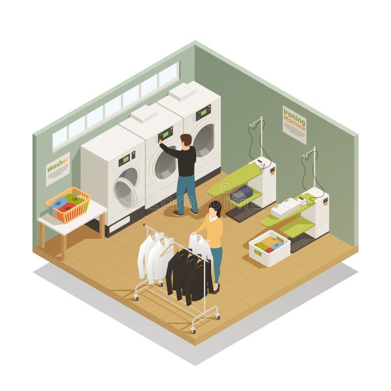Laundry Equipment Isometric Composition Stock Vector - Illustration of ...