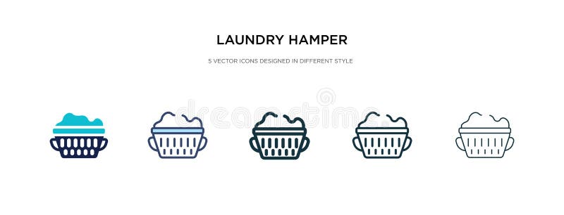 Laundry Hamper Icon in Different Style Vector Illustration. Two Colored ...