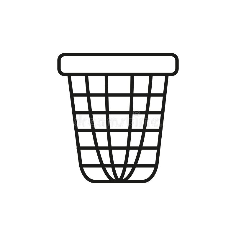 Laundry Hamper Icon Flat Line Symbol Set Stock Vector - Illustration of ...