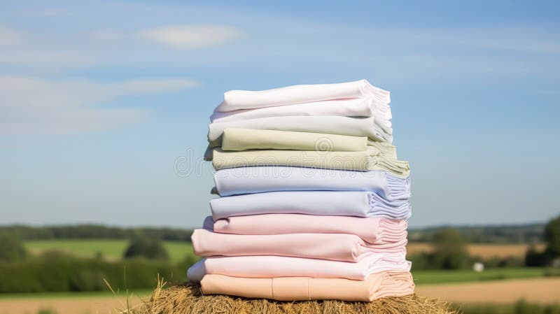 Laundry, Housekeeping and Homemaking, Stack of Clean and Folded Clothes ...