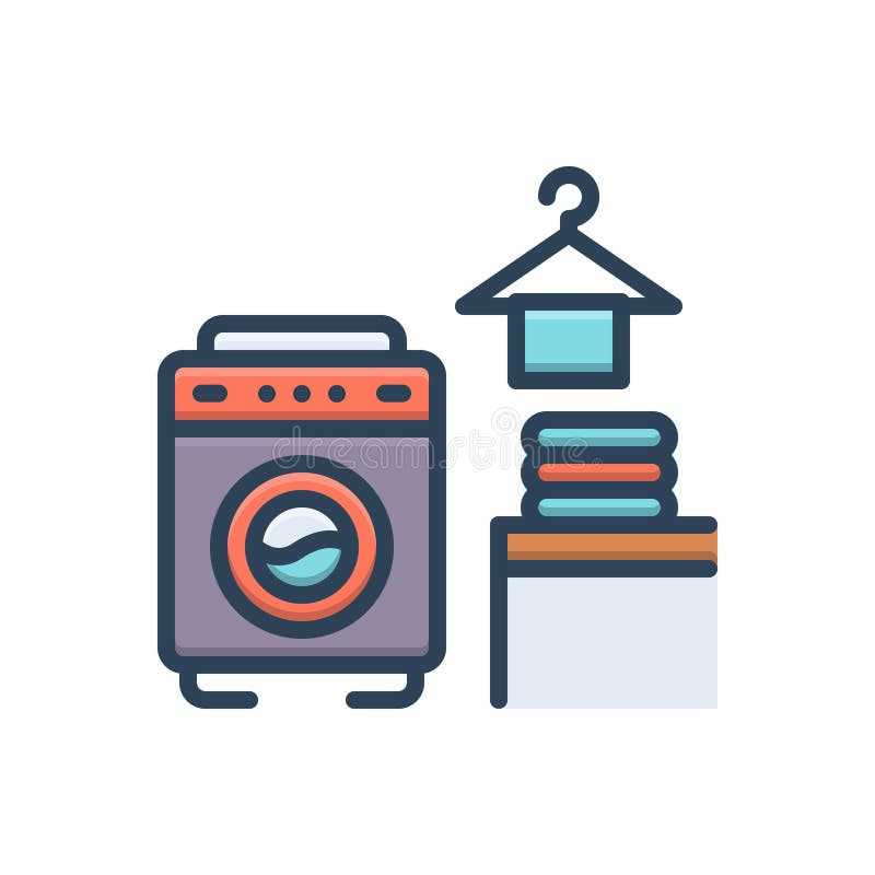 Color Illustration Icon for Laundry, Cleaning and Washing Machine Stock ...