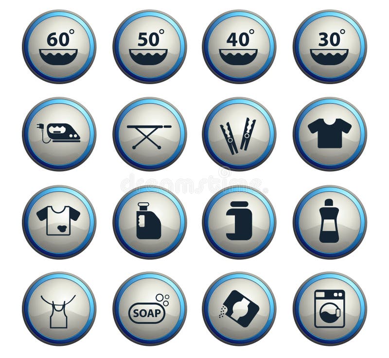 Laundry icon set stock vector. Illustration of undershirt - 128178031