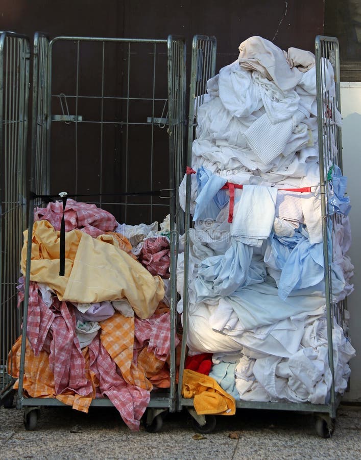 Laundry in the Industrial Laundry before Washing Stock Photo - Image of ...