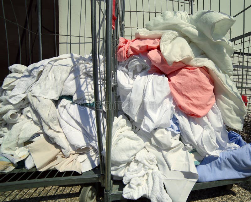 Laundry in the Industrial Laundry before Washing Stock Photo - Image of ...