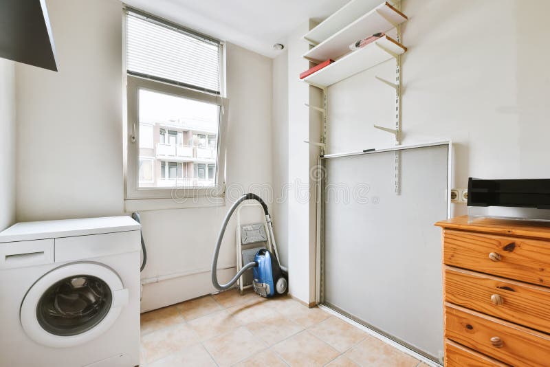 Laundry interior design stock photo. Image of style - 234358628