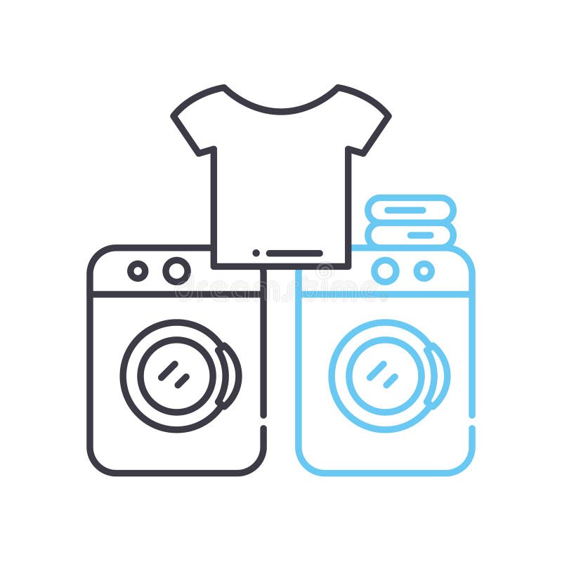 Laundry Line Icon, Outline Symbol, Vector Illustration, Concept Sign ...