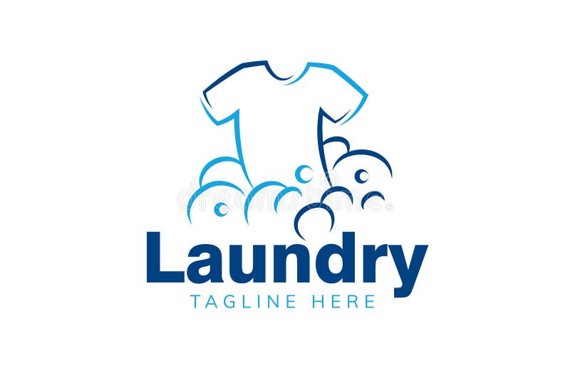 Laundry Logo Design Template. Clothes Illustration with Detergent ...