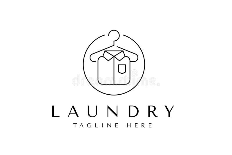 Laundry Logo Design Template. Combination from Shirt, Hanger, and ...