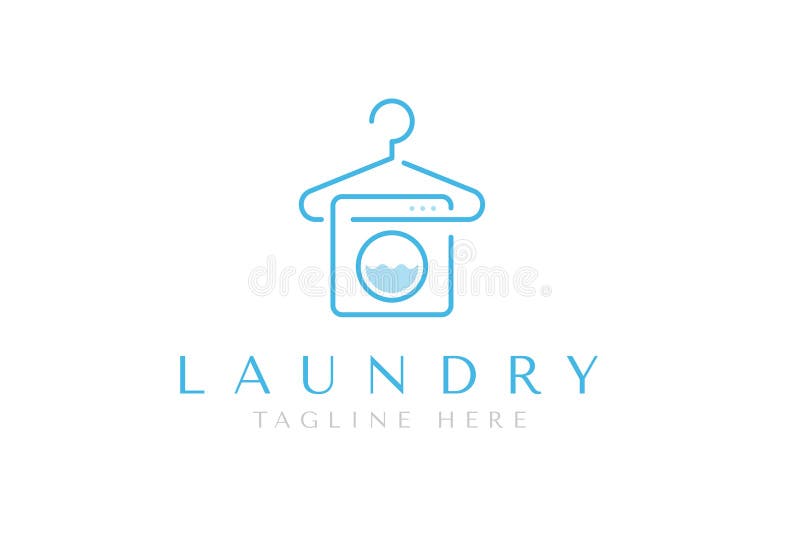 Laundry Logo Design Template. Creative Logo of Hanger and Washing ...