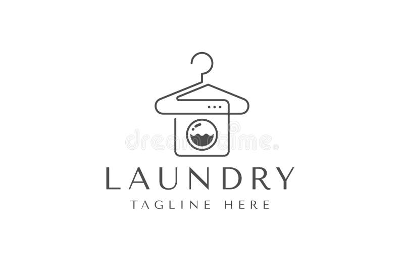 Laundry Logo Design Template. Creative Logo of Hanger and Washing ...