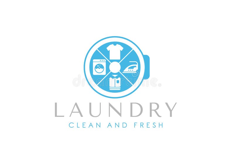 Laundry Logo Design Template. Creative Washing Machine Concept for ...