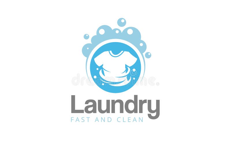 Laundry Logo Design Template. Fast and Clean Laundry Service Logo Stock ...