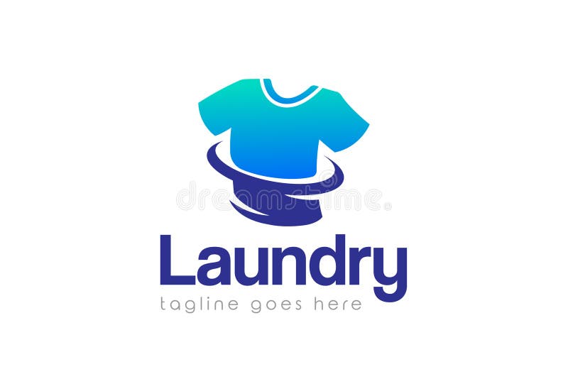 Laundry Logo Design Template. Fast and Clean Laundry Service Logo Stock ...