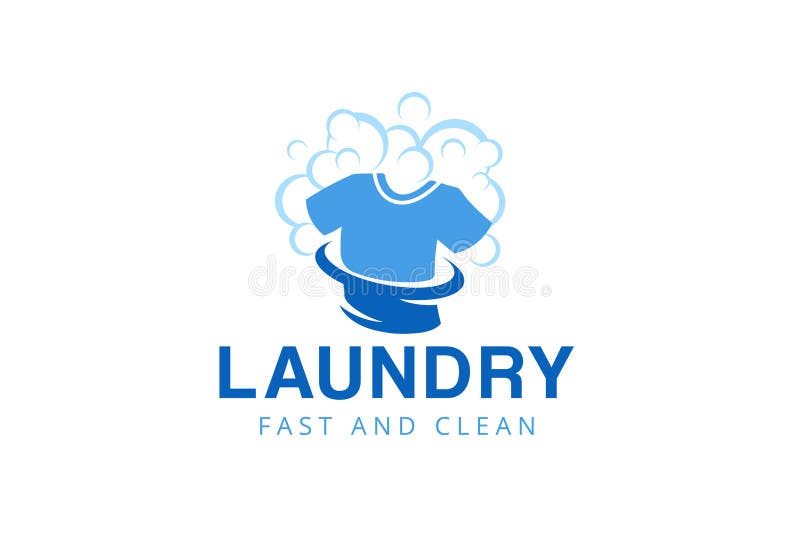 Laundry Logo Design Template. Fast and Clean Laundry Service Logo Stock ...