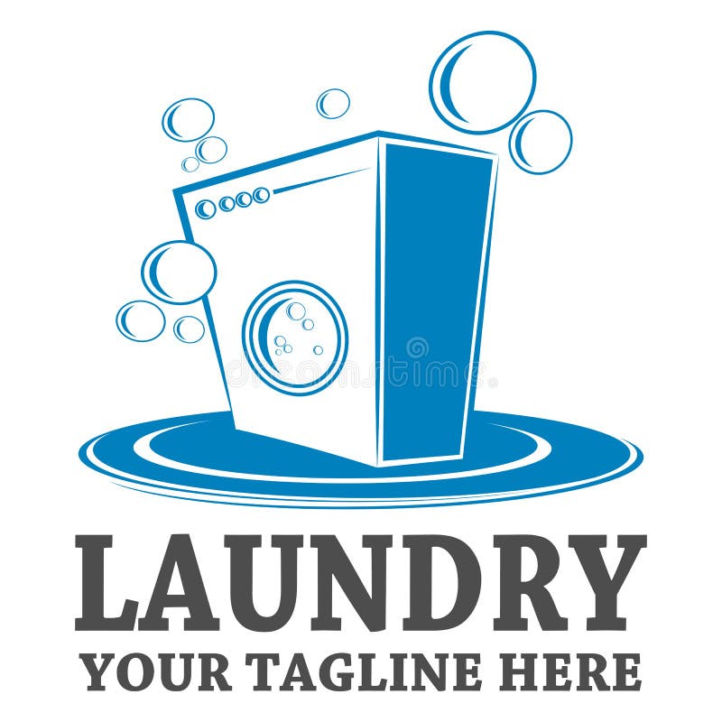 Laundry Service Poster Design. Icons Circle Label with Text Stock ...