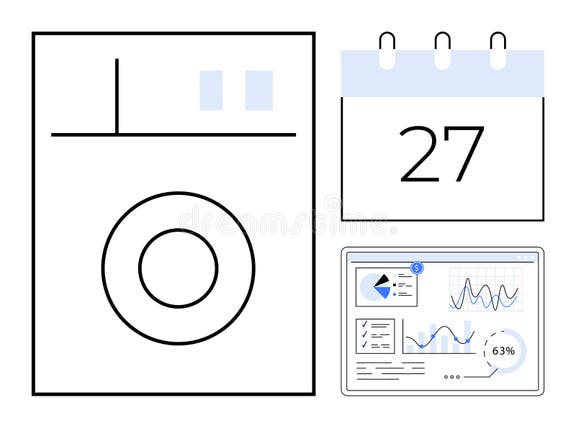 Laundry Machine, Calendar Date, and Data Analytics Dashboard for Efficiency and Planning Stock ...