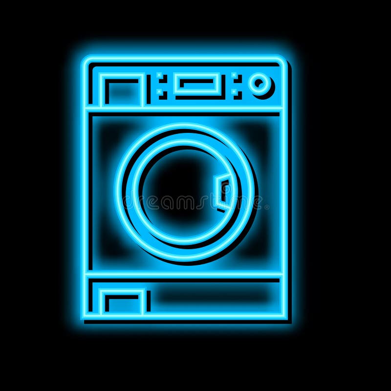 Laundry Machine Neon Glow Icon Illustration Stock Vector - Illustration ...