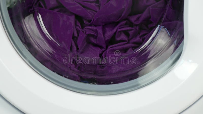 Laundry Machine Washing Spinning and Rotating Wet Clothes Stock Video ...