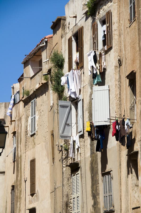 Laundry Medieval Architecture Bonifacio Stock Image - Image of street ...