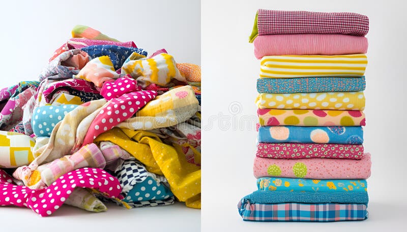 Laundry Pile and Clothes after Ironing Stock Photo - Image of recycling ...