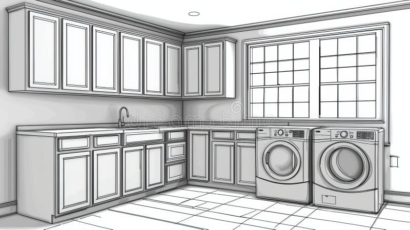 Sketch Laundry Room Stock Illustrations – 900 Sketch Laundry Room Stock ...