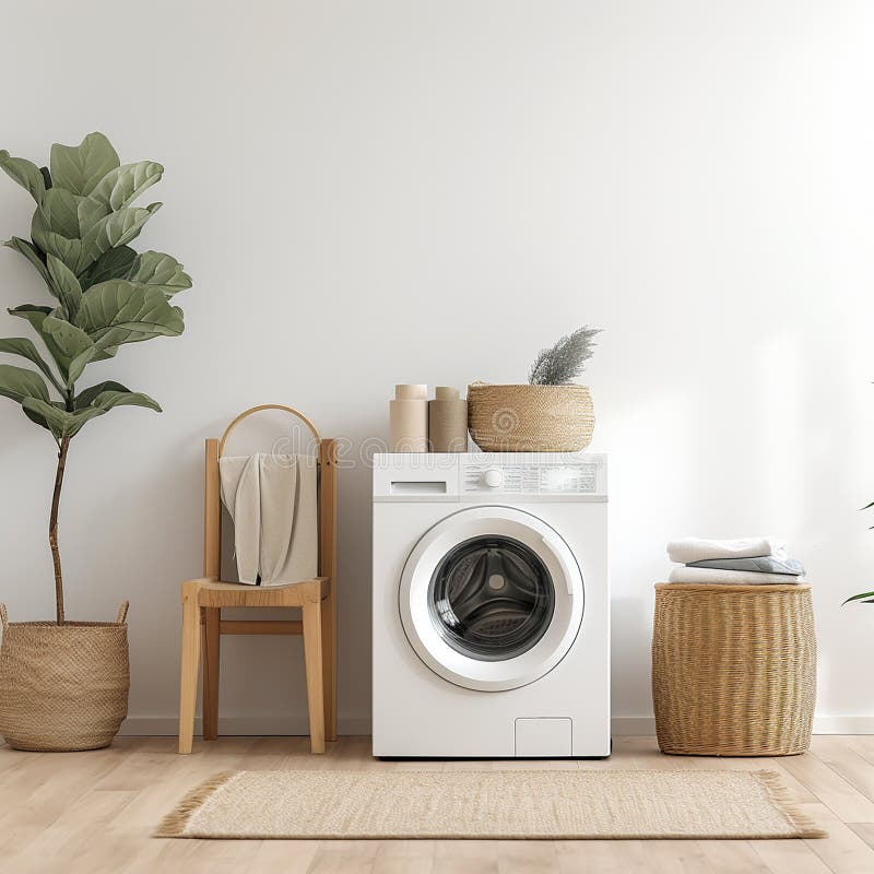 Laundry Room Interior with Washing Machine Stock Illustration ... Laundry Room Interior with Washing Machine Stock Illustration ...