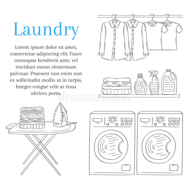 Laundry Service Drawing Stock Illustrations – 857 Laundry Service ...