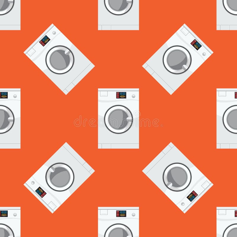Laundry Room or Washer Machine Seamless Pattern. Flat and Solid Color ...