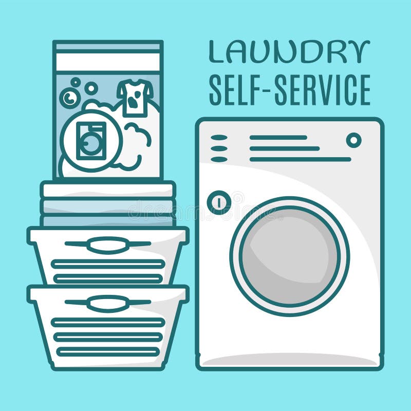 Laundry Self Service Flat Vector Banner Template Stock Vector ...