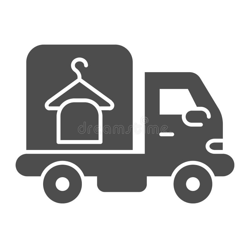 Laundry Service Car Solid Icon. Delivery Laundry Vector Illustration ...