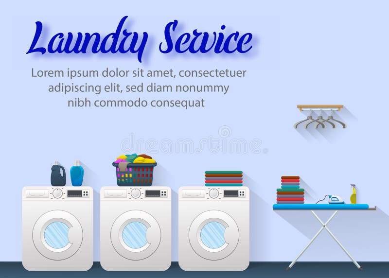 Laundry Service Concept Design Stock Vector - Illustration of iron ...