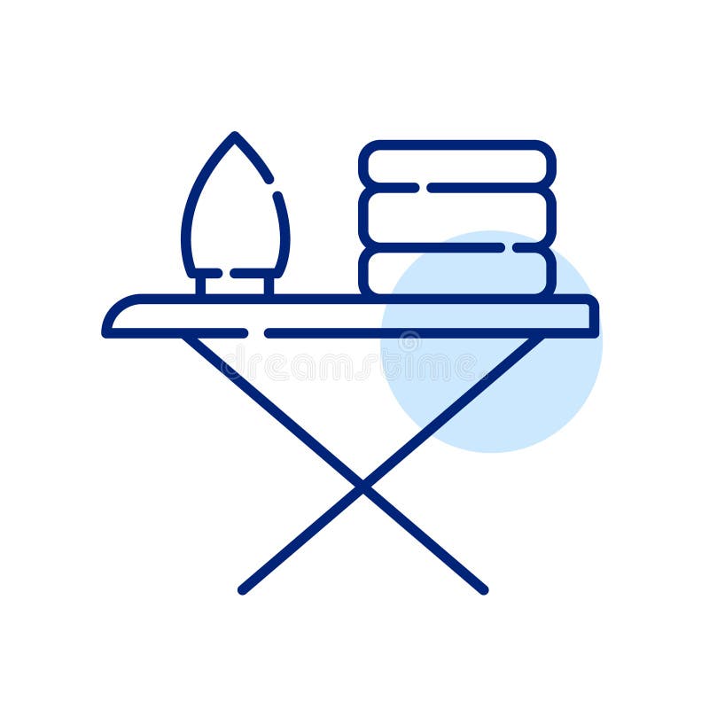 Laundry Service. Ironing Board, Iron and Folded Clothes. Pixel Perfect ...