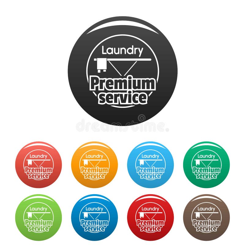 Laundry Service Room Icons Set Color Stock Vector - Illustration of ...