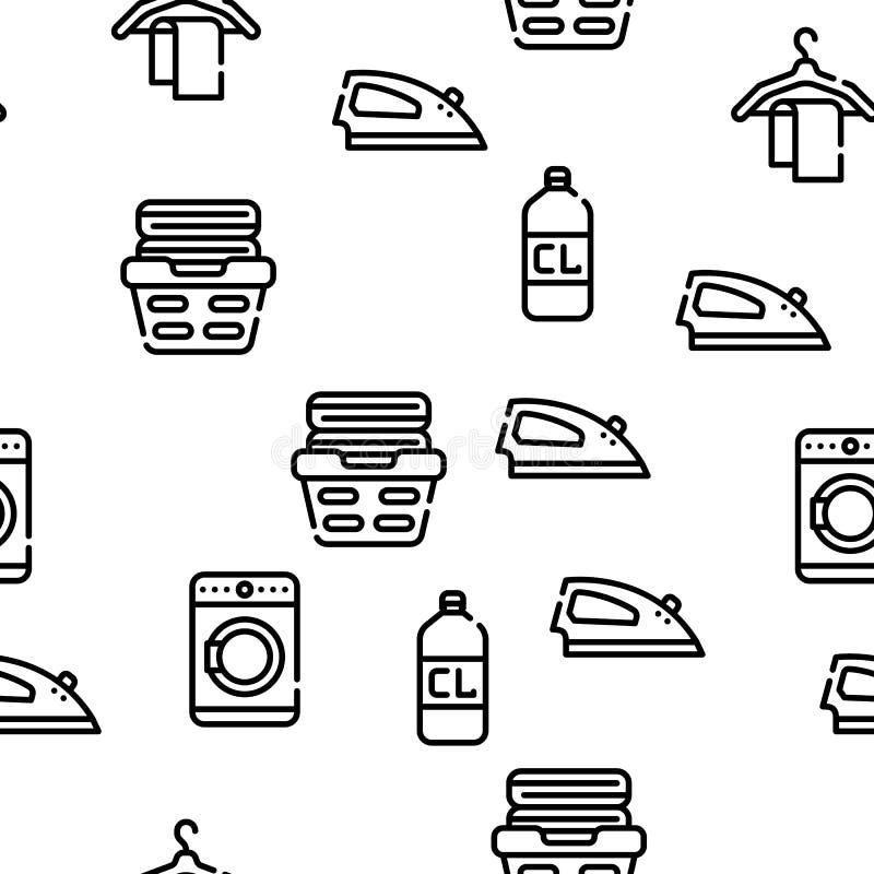 Laundry Icons Pattern Stock Illustrations – 634 Laundry Icons Pattern ...