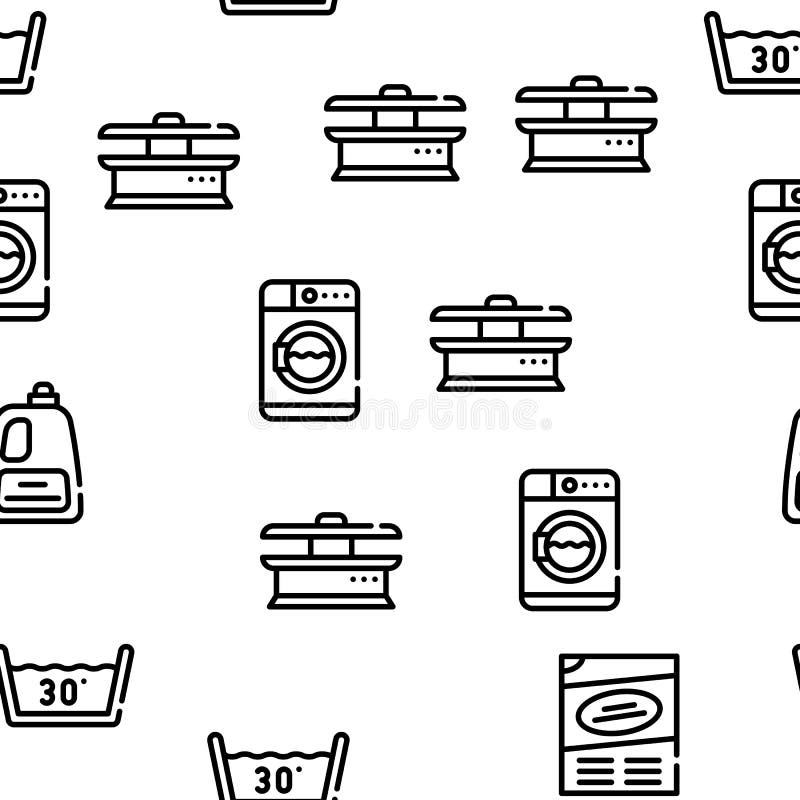 Laundry Icons Pattern Stock Illustrations – 634 Laundry Icons Pattern ...