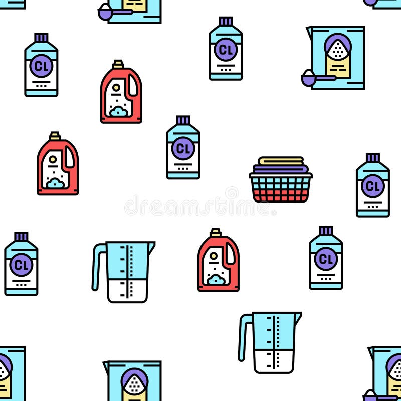 Laundry Service Washing Clothes Vector Seamless Pattern Stock Vector ...
