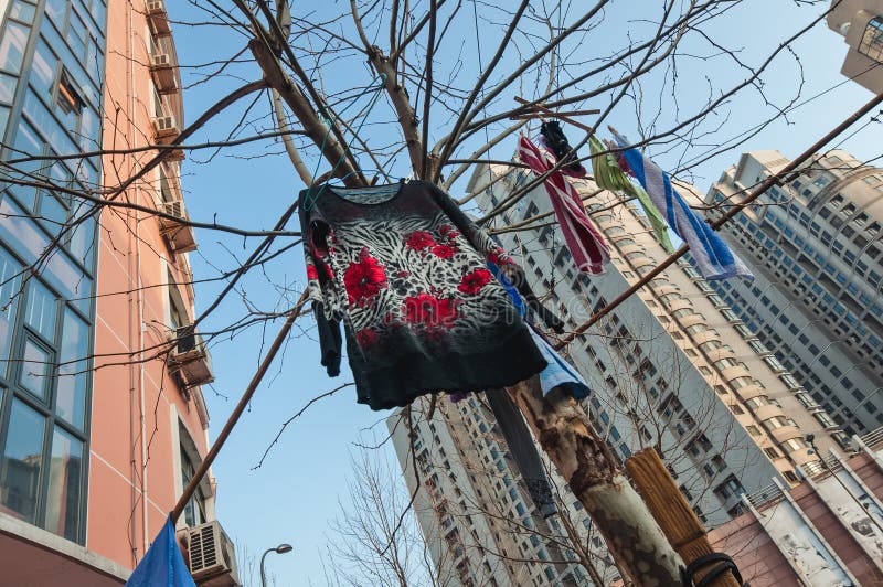 Laundry in Shanghai City, China Editorial Image - Image of apartments ...