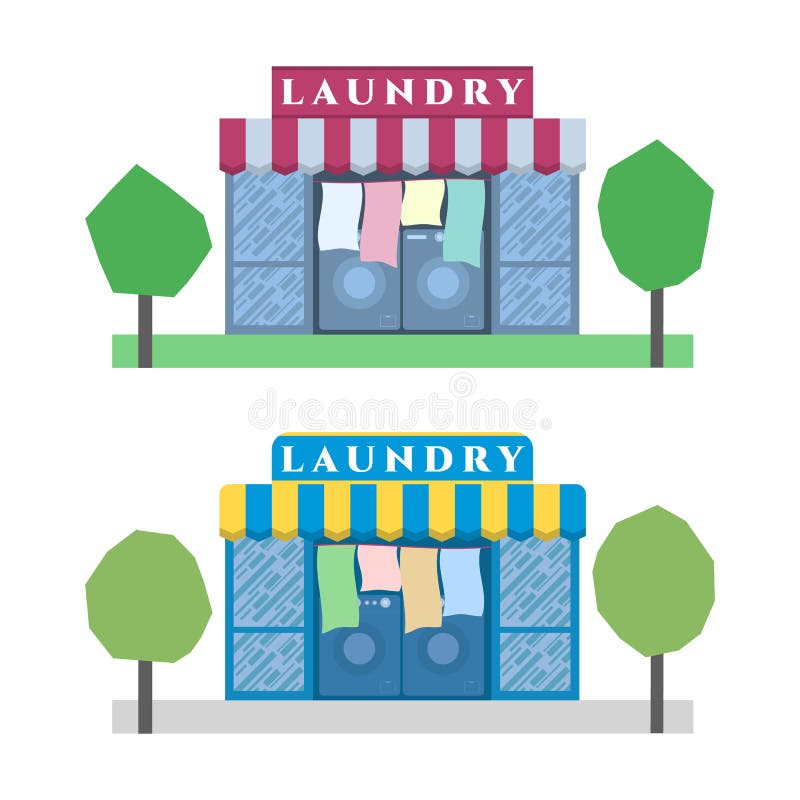 Laundry shop icon set stock vector. Illustration of sale - 119194963
