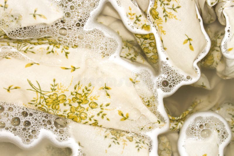 Laundry Soaked in Water with Powder. Stock Photo - Image of stoned ...