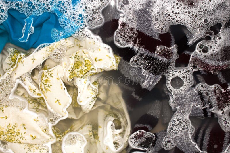 Laundry Soaked in Water with Powder. Stock Image - Image of shirt ...