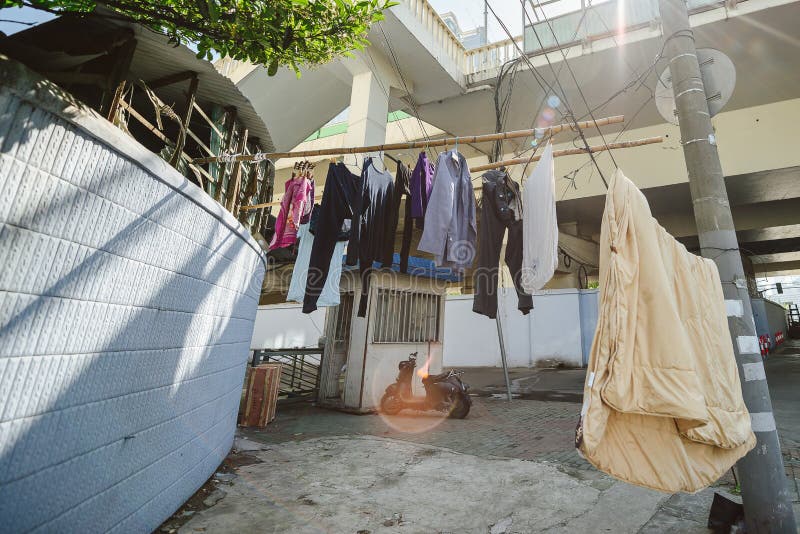 Laundry in the street stock image. Image of lifestyle - 85568557