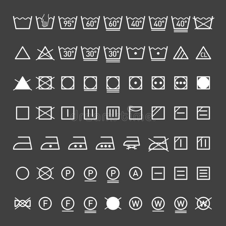 Garment Care Symbols Stock Illustrations – 319 Garment Care Symbols ...