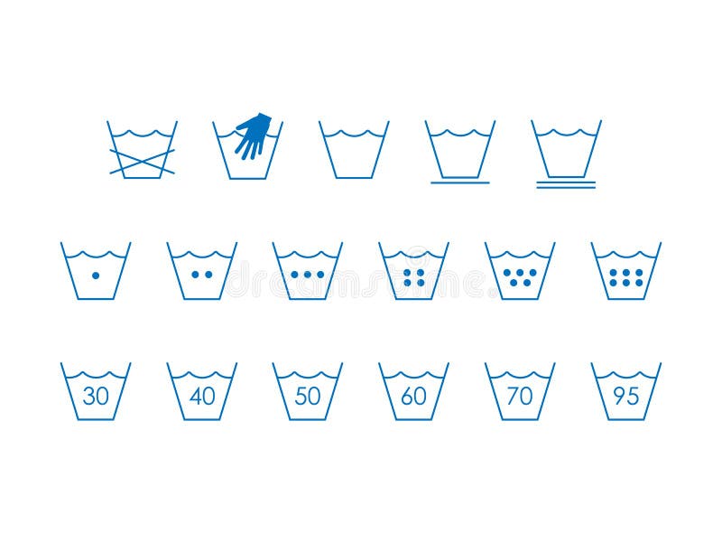 Complete International Laundry Symbols Collection Stock Illustrations ...