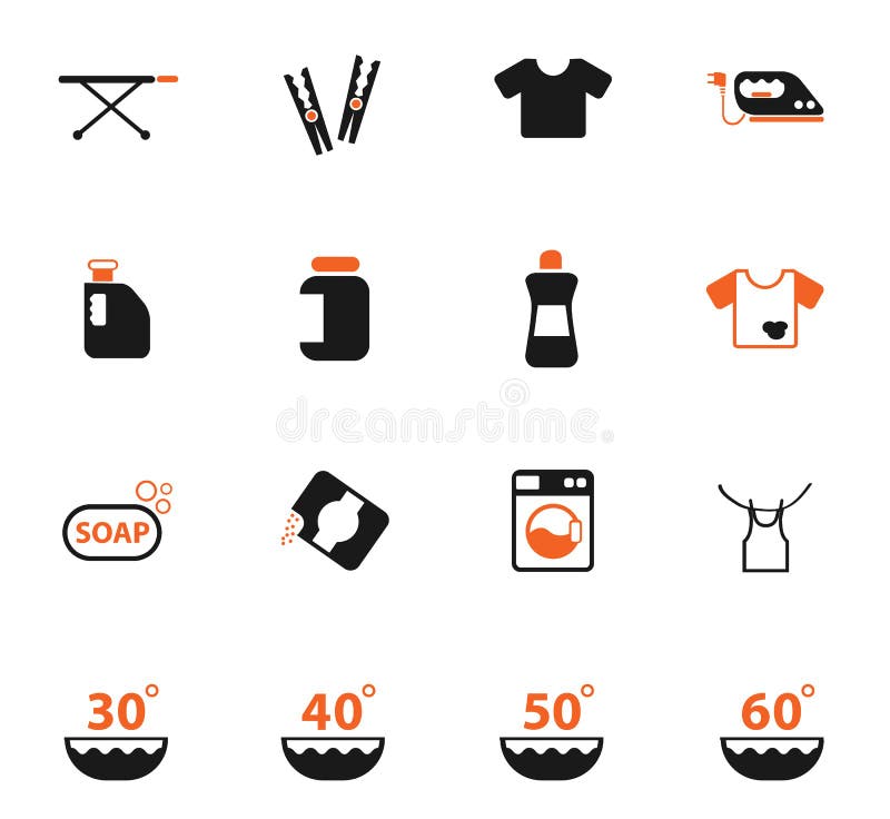 Laundry icon set stock illustration. Illustration of ironing - 123417318
