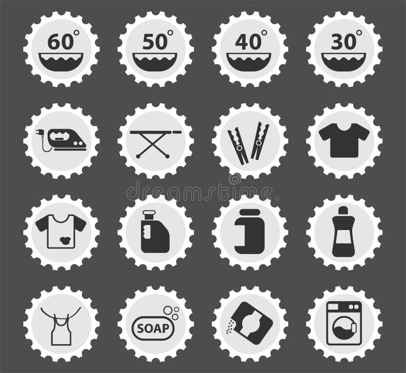 Laundry icon set stock vector. Illustration of icon - 128456324